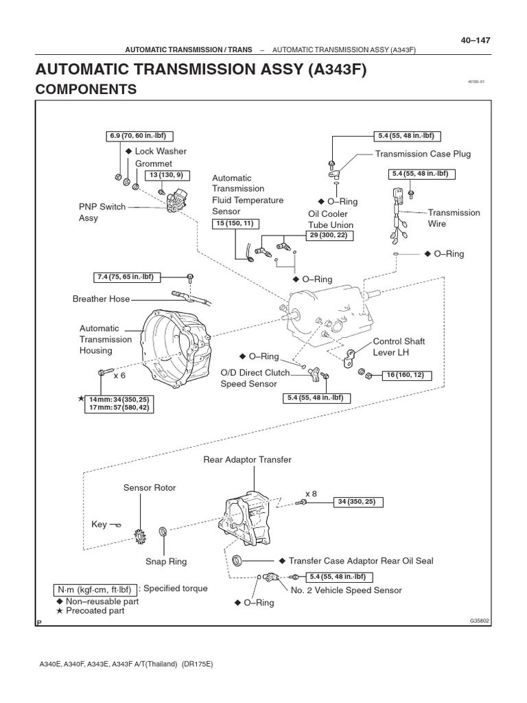 Automatic Transmission Assy (A343F) : Components | PDF | Automatic ...