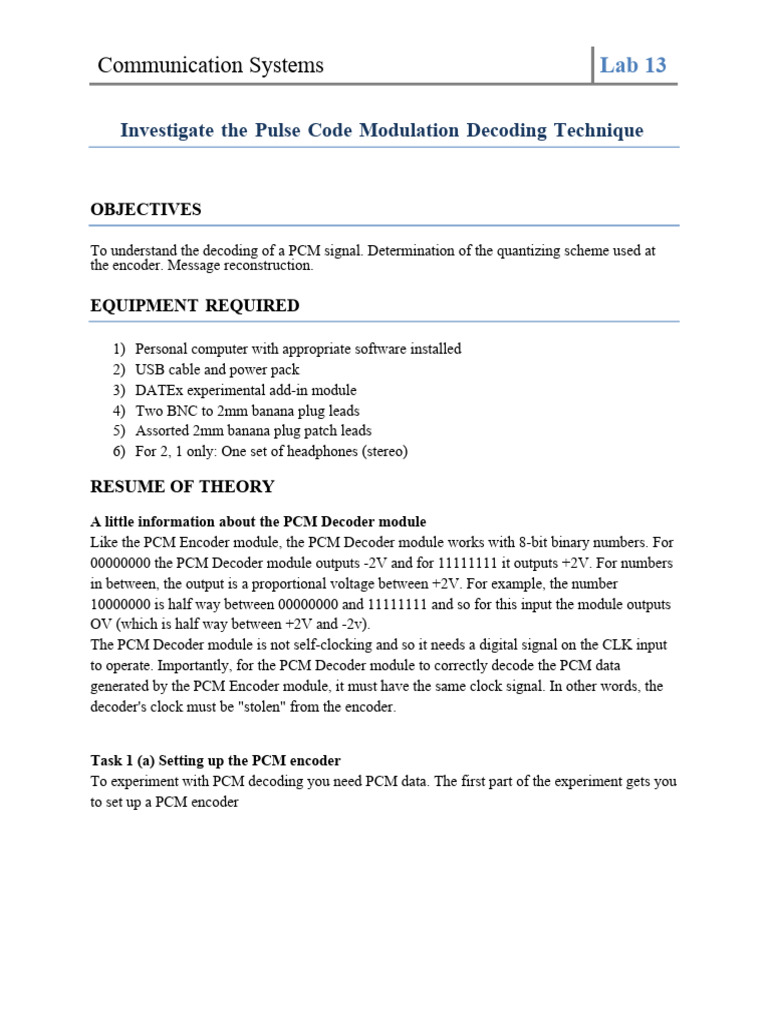 LAB13 | PDF | Communications System | Data Compression