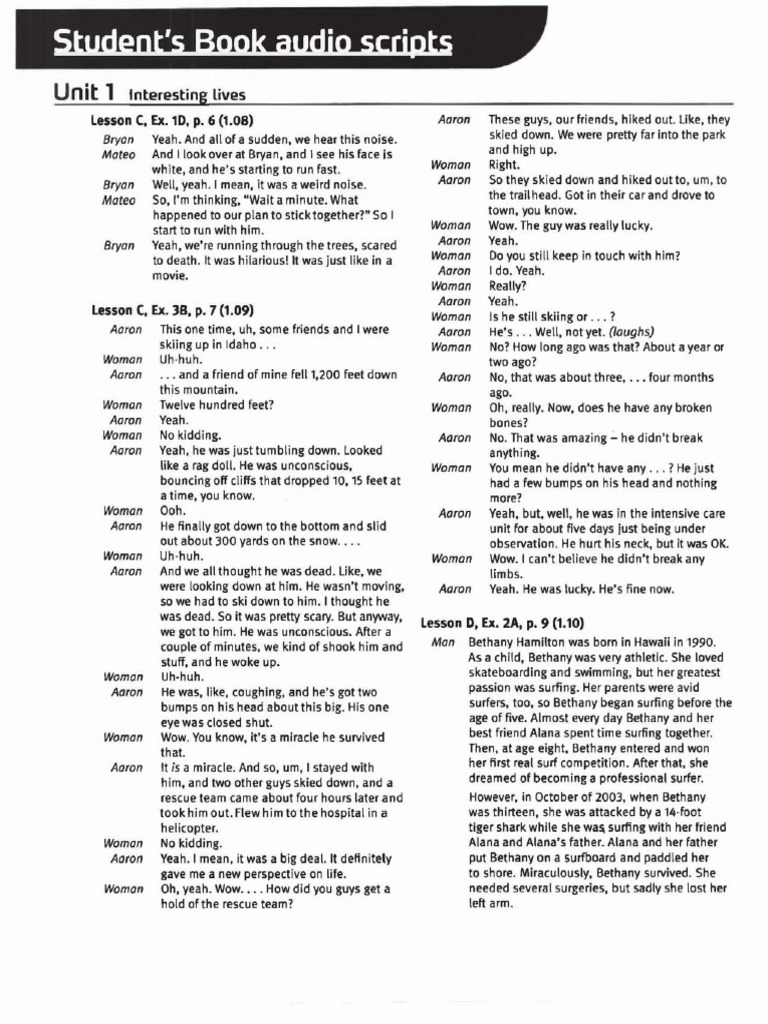 Touchstone 4 Second Edition SB Audios | PDF