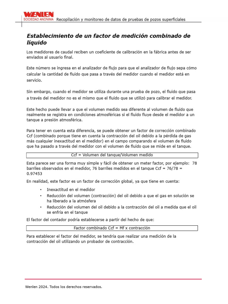 Procedimiento Meter Factor Combinado | PDF | Gases | Presión