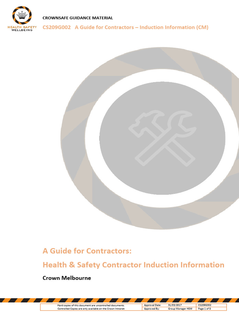 Contractor Health & Safety Induction Guide | PDF | Password | World ...