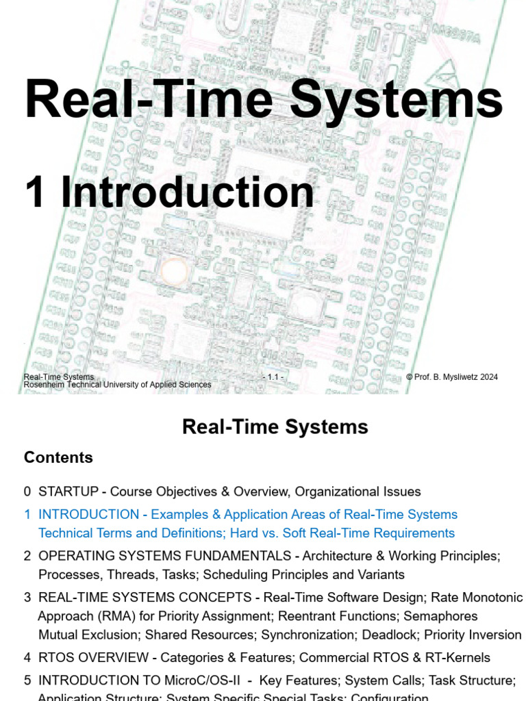 1 RTSys SS2024 Chapter 1 Examples Application Areas Defs 240220 W Notes ...
