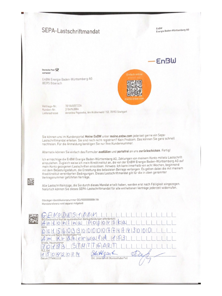 SEPA Lastschriftmandat | PDF