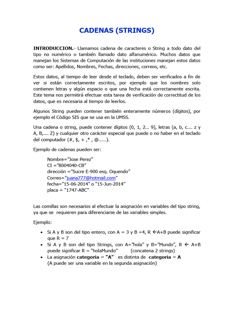 Cadenas 2020 R | PDF | Lenguaje de programación | Cadena (informática)