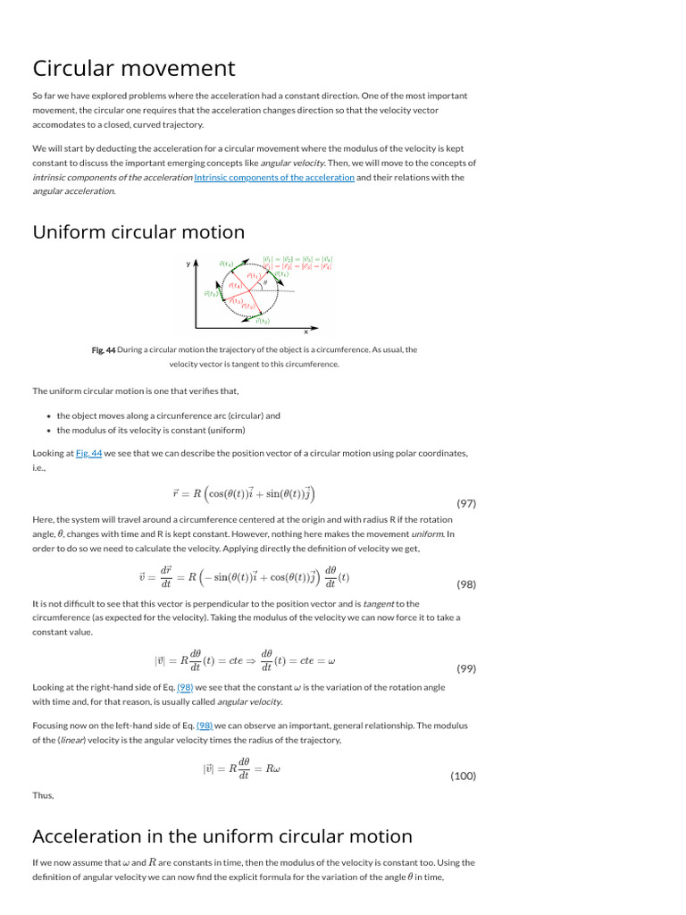 Uniform Circular Motion Explained | PDF | Acceleration | Velocity