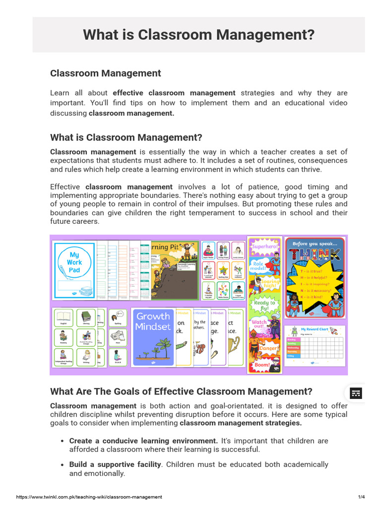What Is Classroom Management - Twinkl | PDF | Classroom Management ...