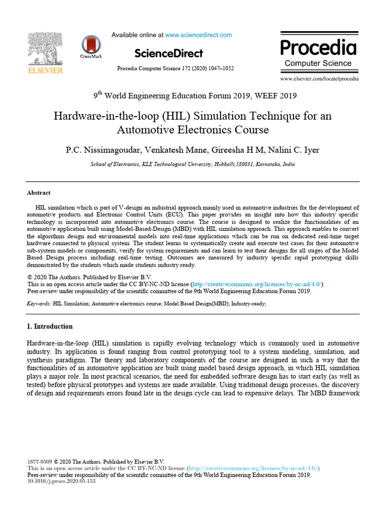 Hardware-In-The-loop HIL Simulation Technique For | PDF | Simulation ...