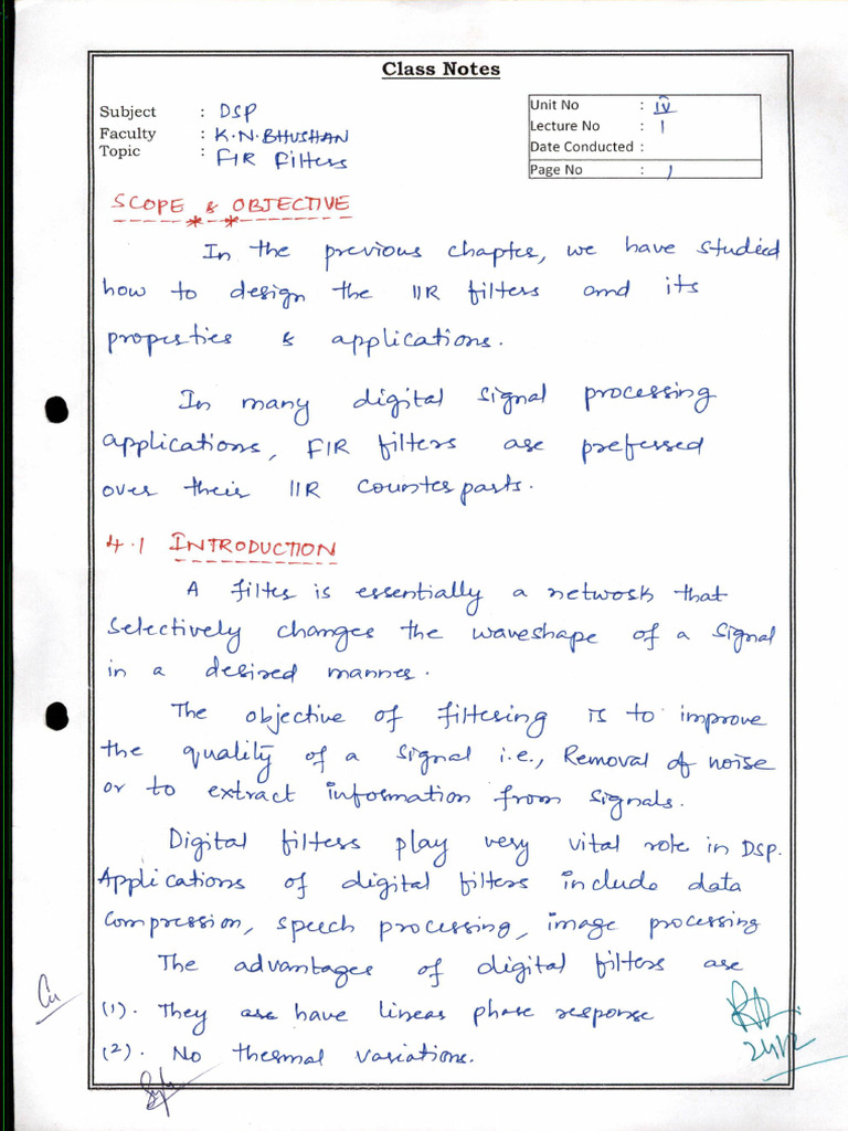 DSP Unit-4 Notes | PDF