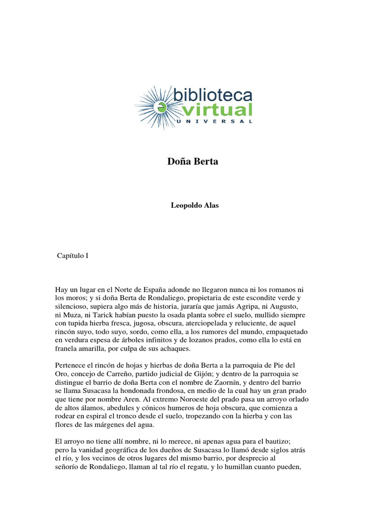 DoÃ A Berta. Libro Castellano | PDF | Amor | Pinturas