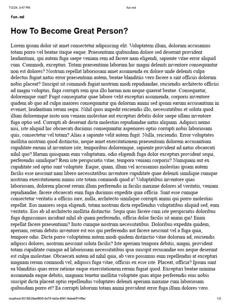 How To Become Great People | PDF