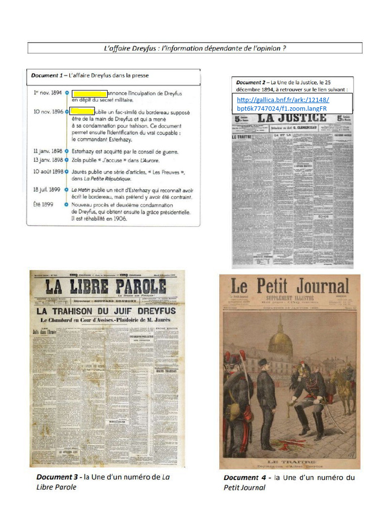 Fiche de Travail Sur Affaire Dreyfus | PDF | Affaire Dreyfus | France