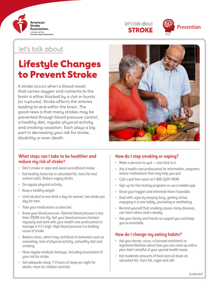 Lifestyle-Changes-to-Prevent-Stroke | PDF | Healthy Diet | Stroke