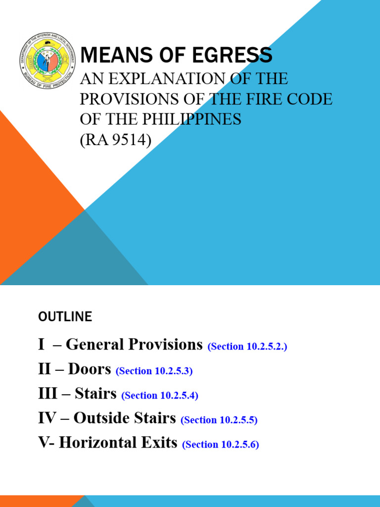 Fire Code Egress Guidelines Philippines | PDF | Stairs