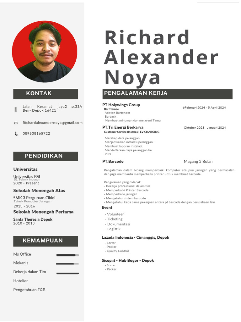 Profil Richard Alexander Noya | PDF | Komputer