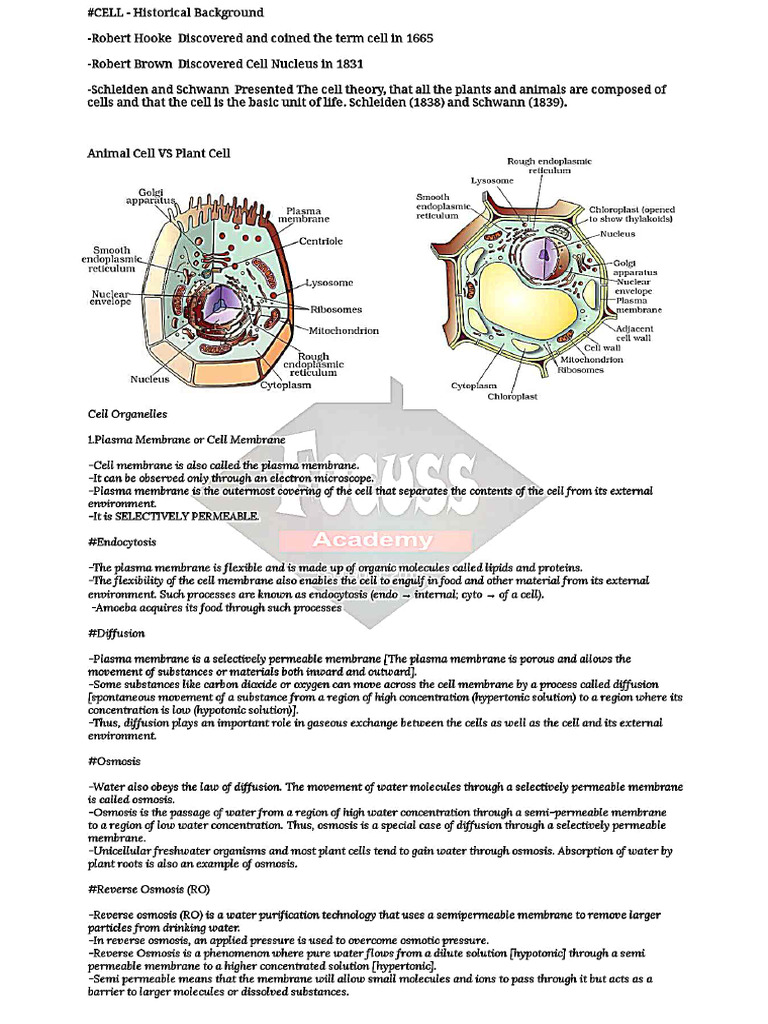 Cell Structure and Organelles. | PDF