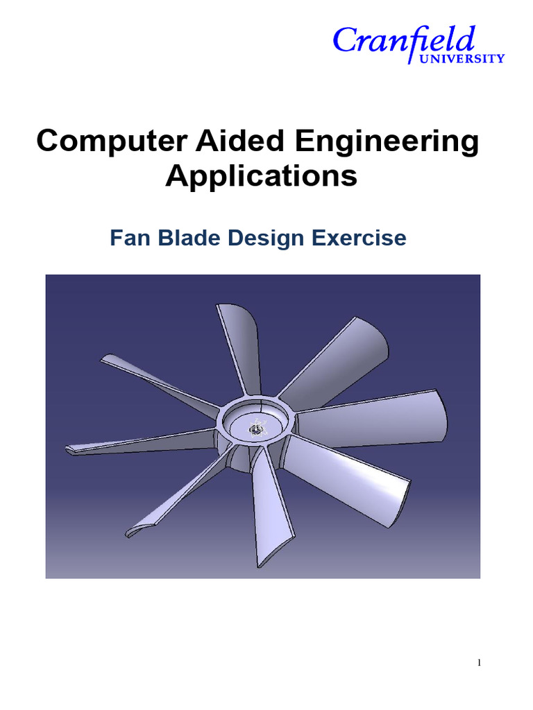 Computer Aided Engineering Applications: Fan Blade Design Exercise | PDF | Curve | Geometry