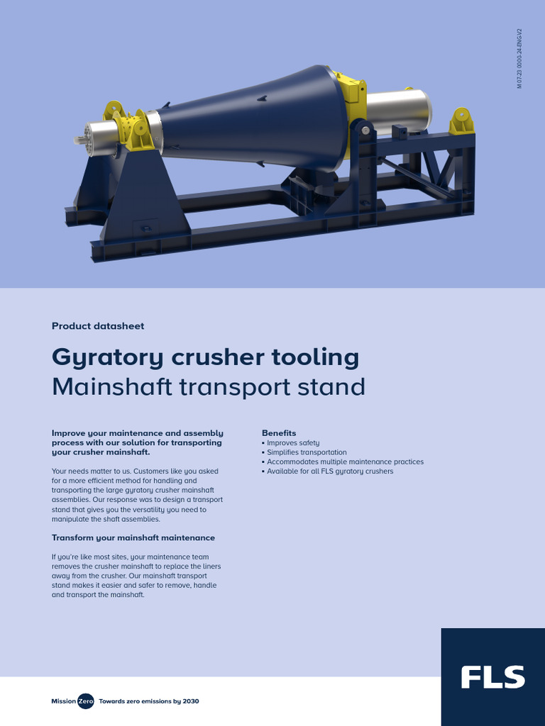 Crusher Tooling - Mainshaft Transport Stand - Product Datasheet | PDF