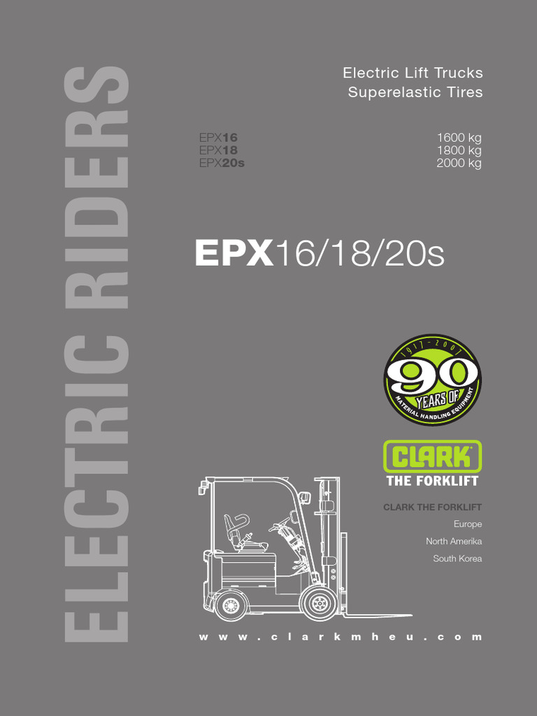 CLARK EPX Electric Forklift Specs | PDF | Brake | Electric Motor