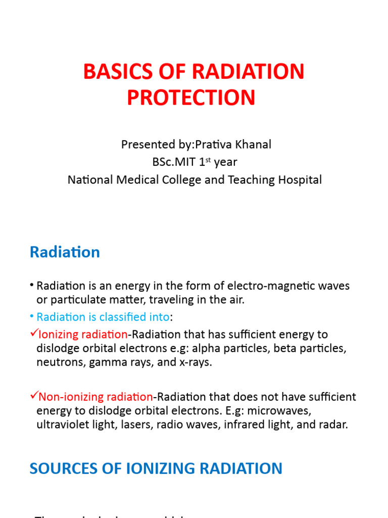 Basics of Radiation Protection - P | PDF | Radiation Protection ...