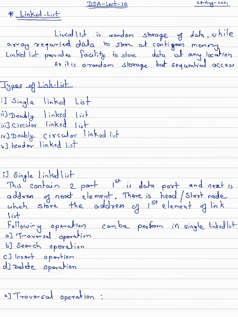 DSA-Lect-10-Linked List | PDF DSA-Lect-10-Linked List | PDF