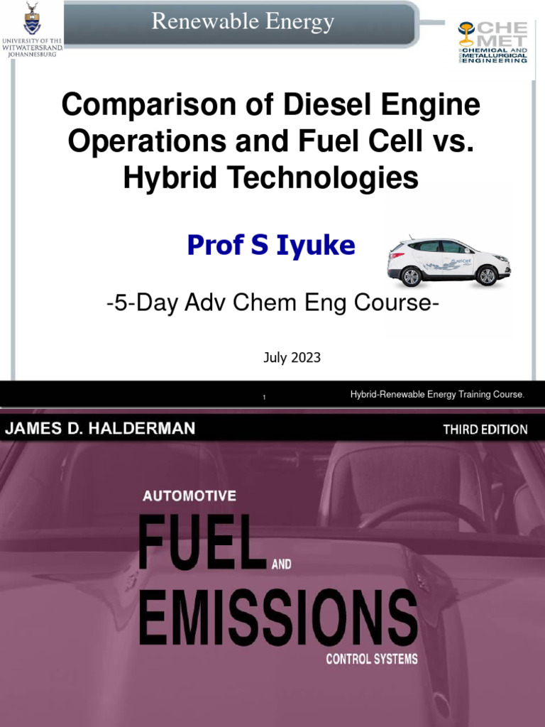 Lecture 6 - Comparison of Diesel Engine Operations and Fuel Cell vs ...