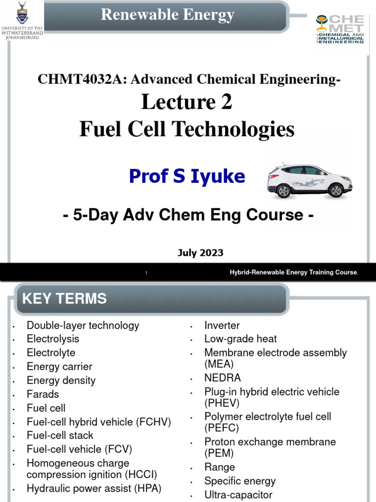 Lecture 2 - Fuel Cell Technologies | PDF | Fuel Cell | Stoichiometry