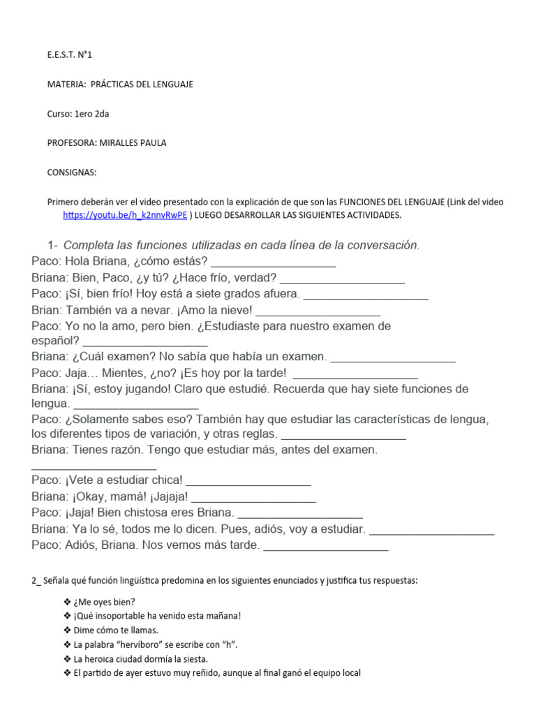 Funciones Del Lenguaje | PDF | Artes del Lenguaje y Comunicación ...