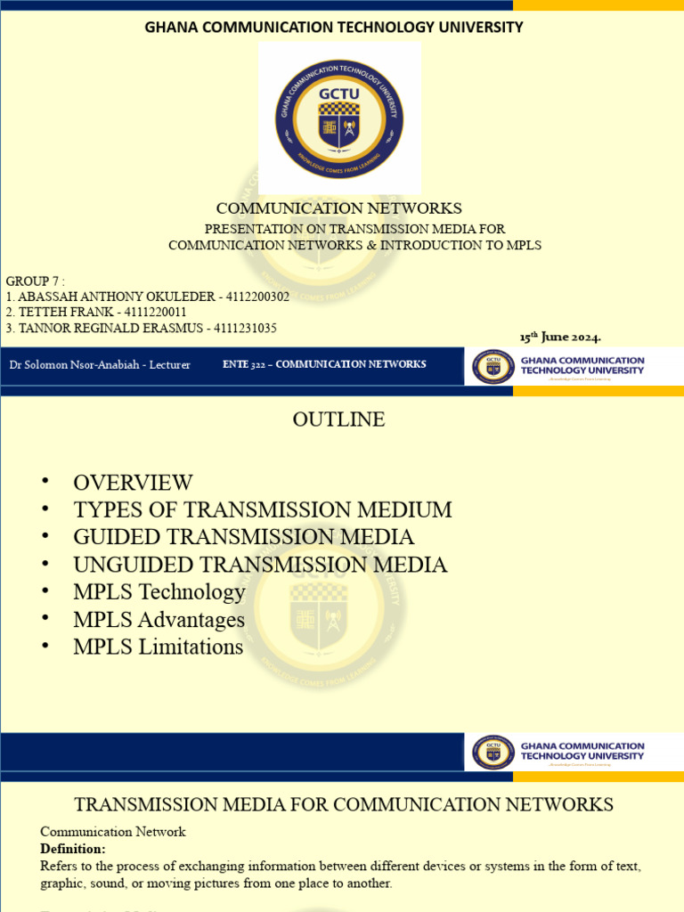 Group 7 Communication Network | PDF | Transmission Medium ...