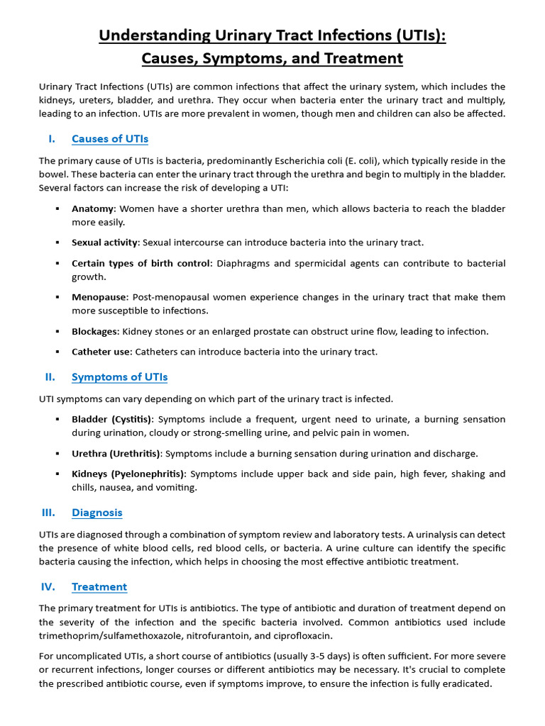 Understanding Urinary Tract Infections | PDF | Urinary Tract Infection ...
