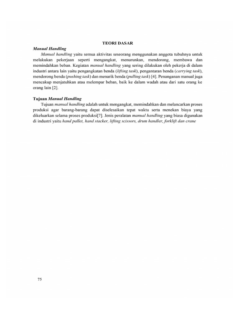 Jurnal Manual Handling | PDF