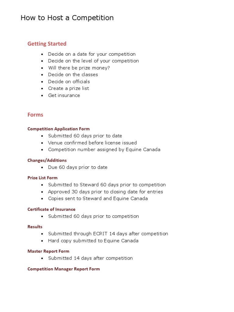 How To Host A Competition | PDF