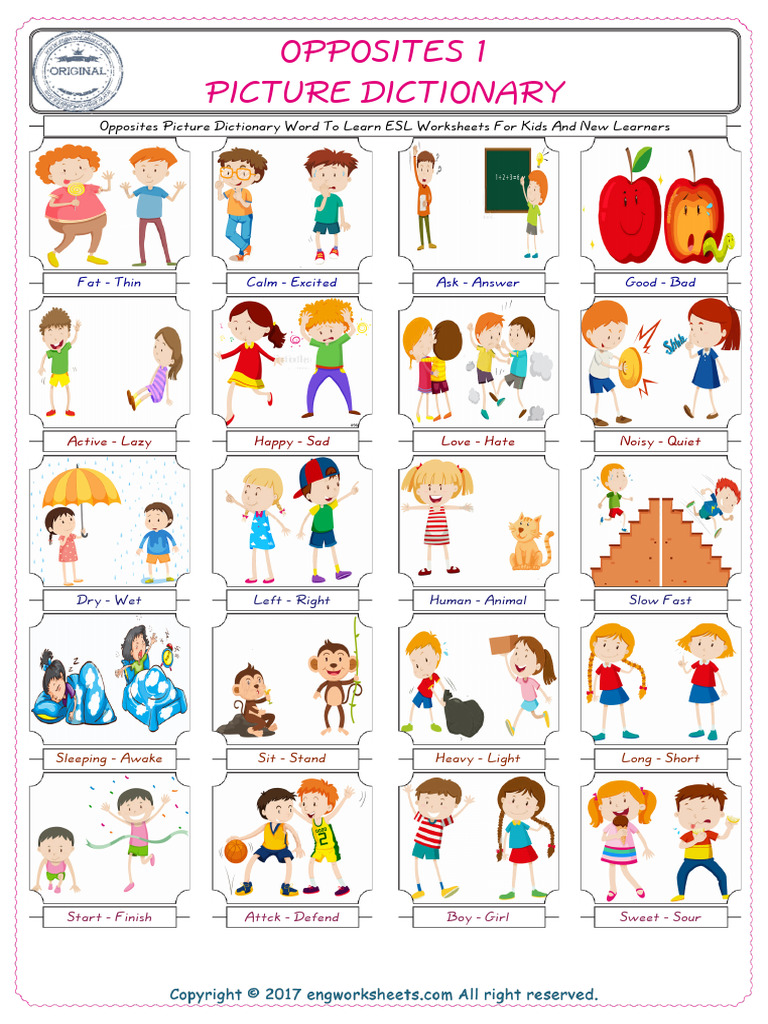 Opposites 1 Picture Dictionary | PDF | Self-Improvement