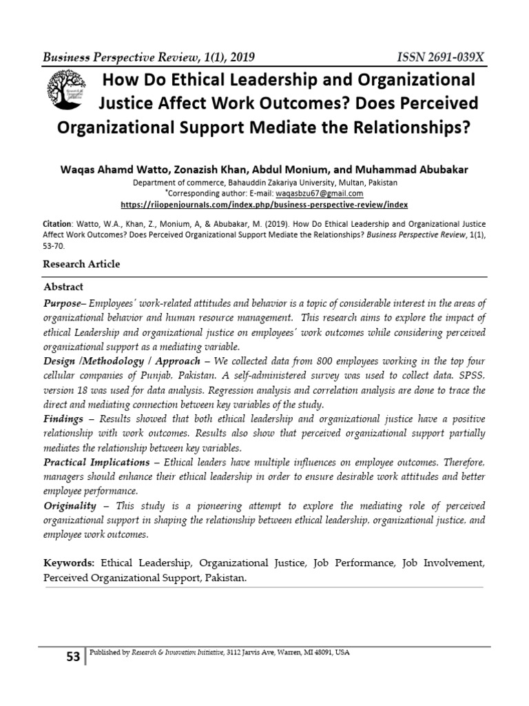 Ethical+Leadership+1 Edited | PDF | Applied Psychology | Industrial Organization