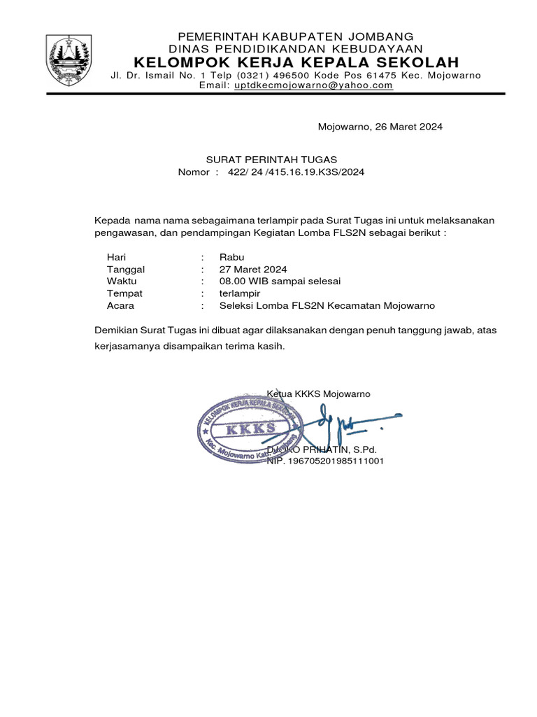 FLS2N Surat Tugas | PDF