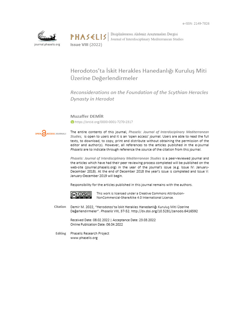 Herodotos Ta Iskit Herakles Hanedanligi-83308798 | PDF
