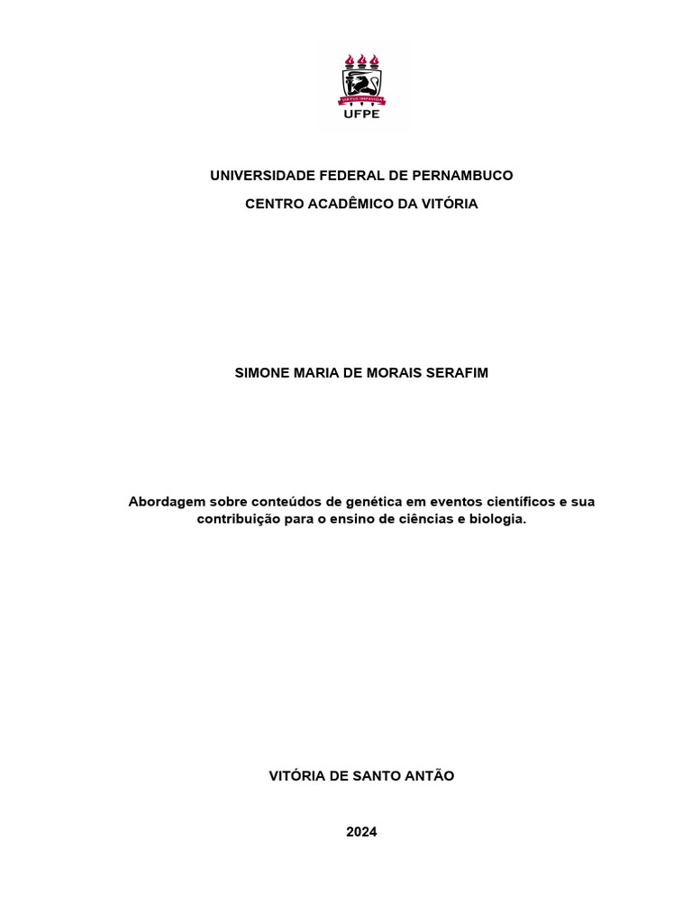 Modelo TCC 2023 | PDF | Aprendizado | Genética