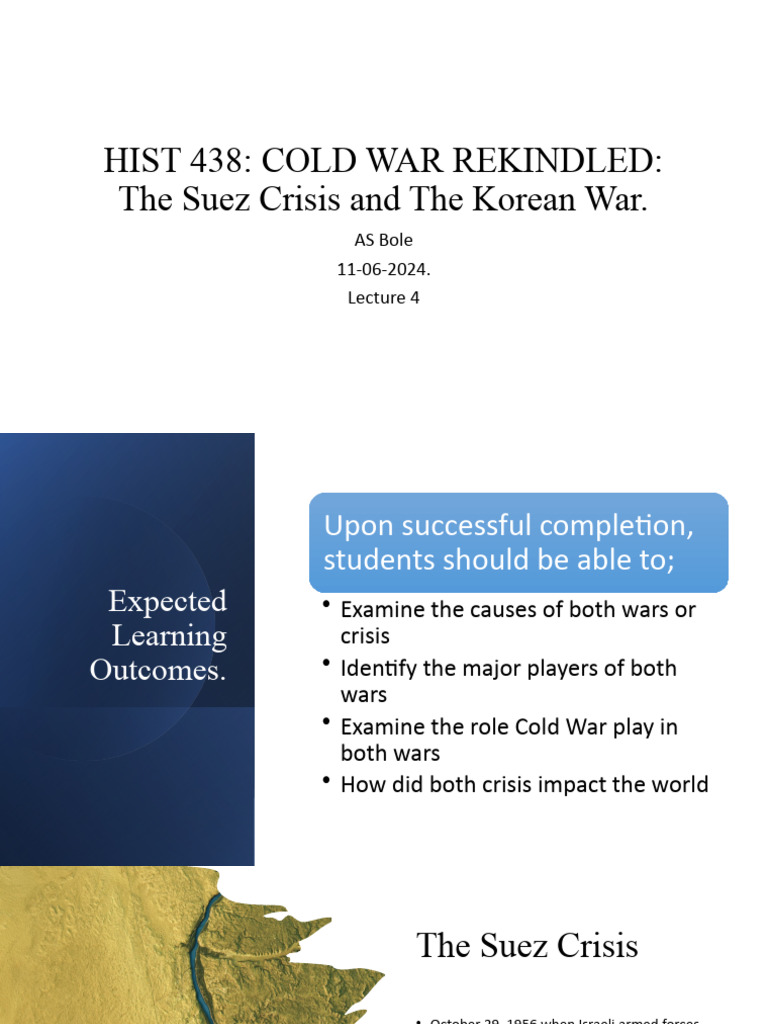 Cold War Conflicts: Suez & Korea Analysis | PDF | Korean War | Suez Crisis
