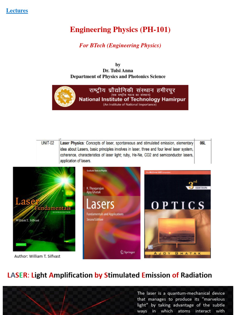 Lasers | PDF | Laser | Emission Spectrum