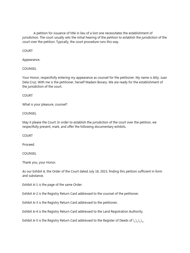 Script Petition For Issuance | PDF | Witness | Affidavit