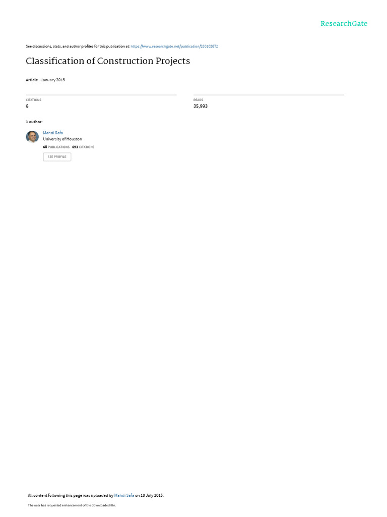 Classification of Construction Projects | PDF | System | Complexity
