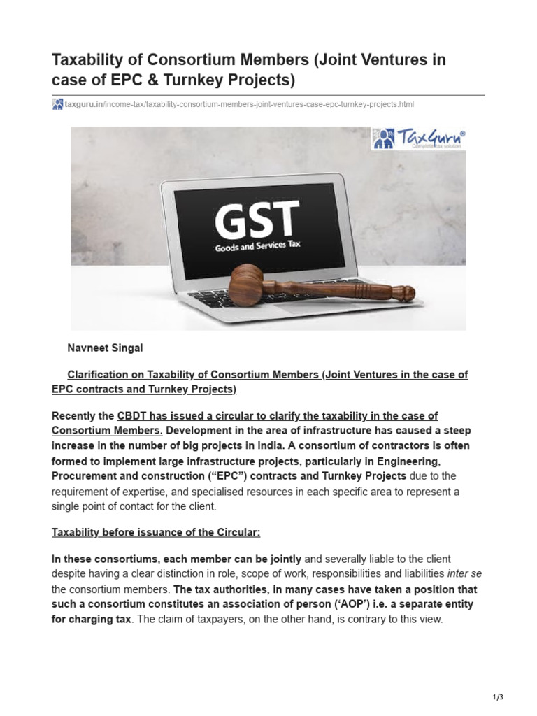 Taxability of Consortium Members | PDF | Consortium | Taxes