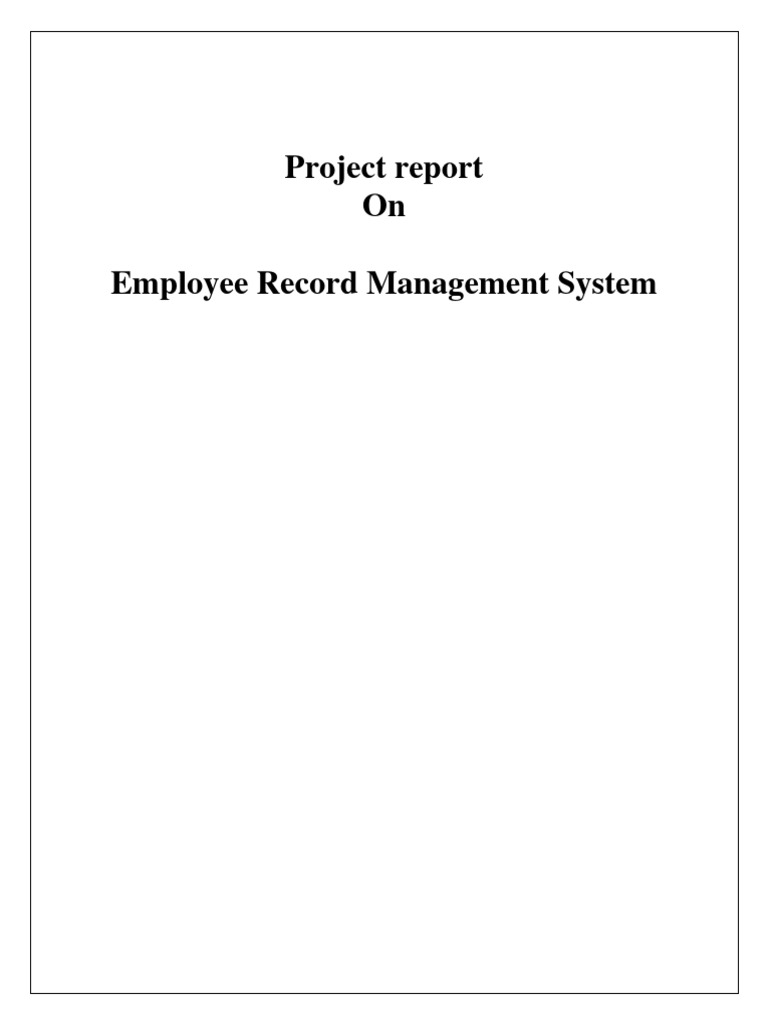 ERMS Project Report. | PDF | World Wide Web | Internet & Web
