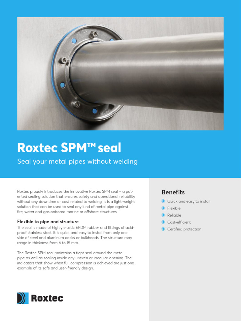 Roxtec SPM Product Sheet en | PDF | Pipe (Fluid Conveyance) | Welding