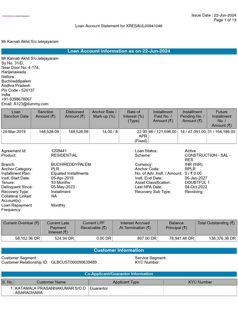 Soa Xresaul0094xxxx 22062024 1719060335891 | PDF | Debits And Credits ...