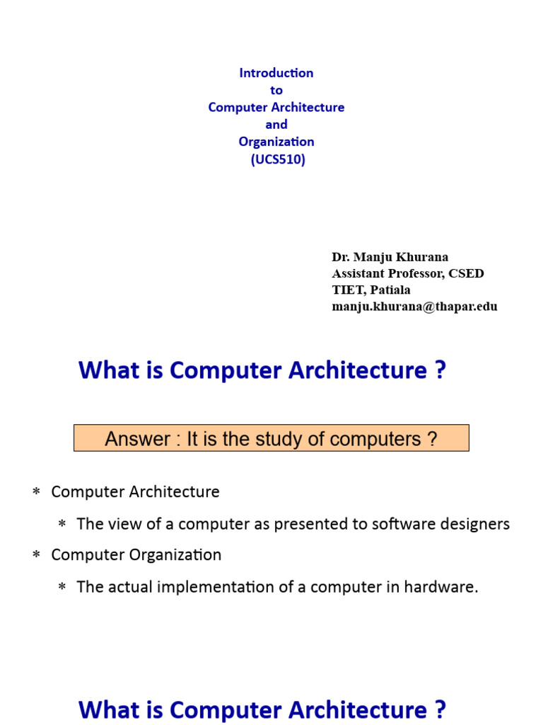 1st Lecture Introduction Pdf Computer Hardware Computer 9719