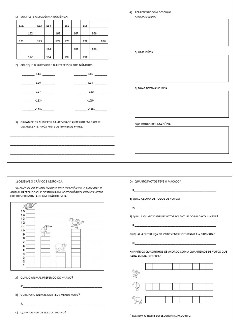 COMPLETE A SEQUÊNCIA NUMÉRICA | PDF