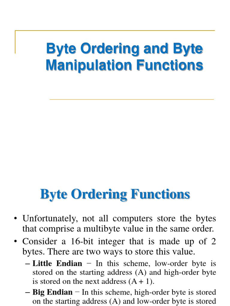 Byte Order & Manipulation Guide | PDF | Integer (Computer Science) | Internet Protocols