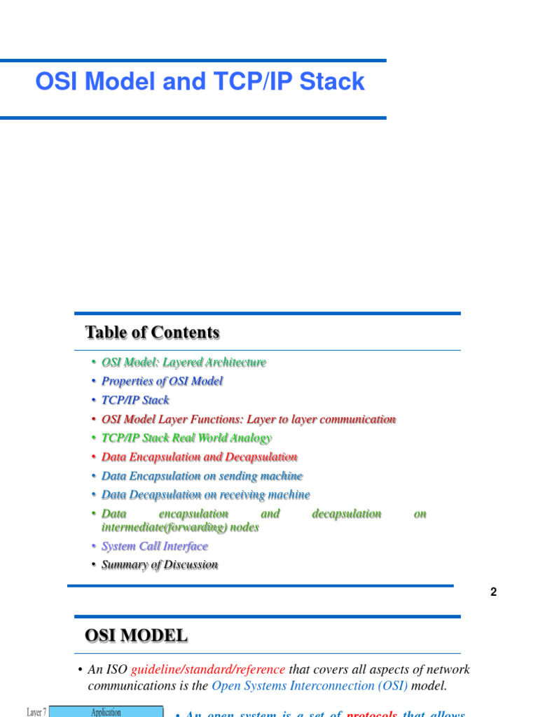 OSI Model and TCP/IP Overview | PDF | Osi Model | Internet Protocol Suite