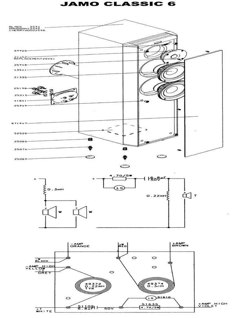 Jamo Classic 6 (Schematic, Assembly) | PDF