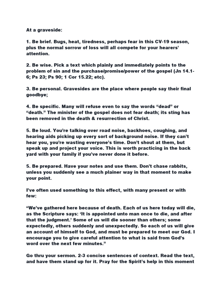 Conducting a Graveside Funeral Service - Reagan Marsh | Download Free ...